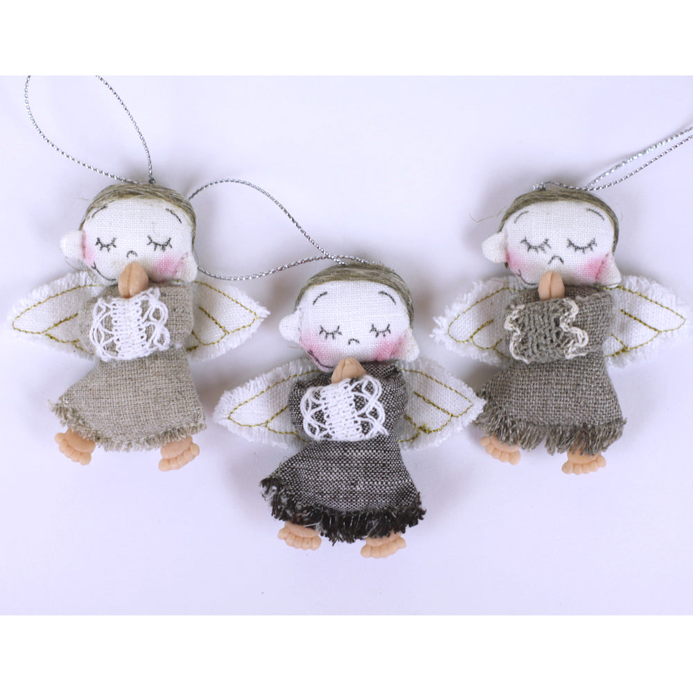 Linen Handmade Christmas Angel - Christmas decoration - 100% linen flax ...
